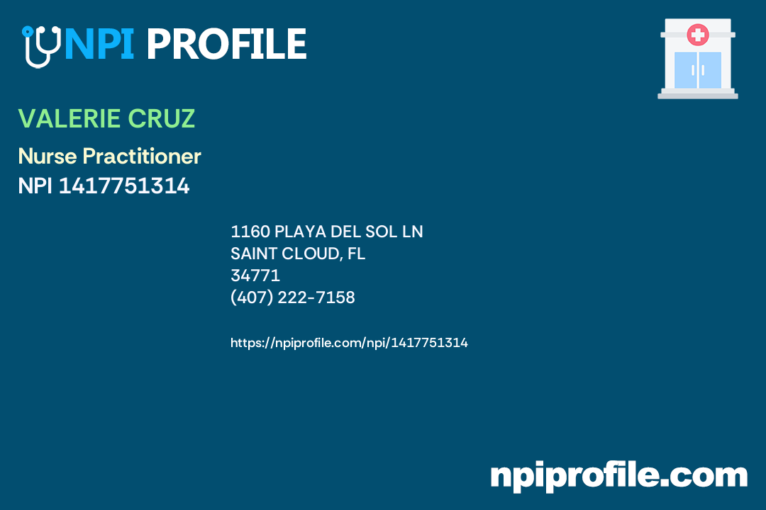 VALERIE CRUZ - NPI 1417751314 - Nurse Practitioner in Saint Cloud, FL