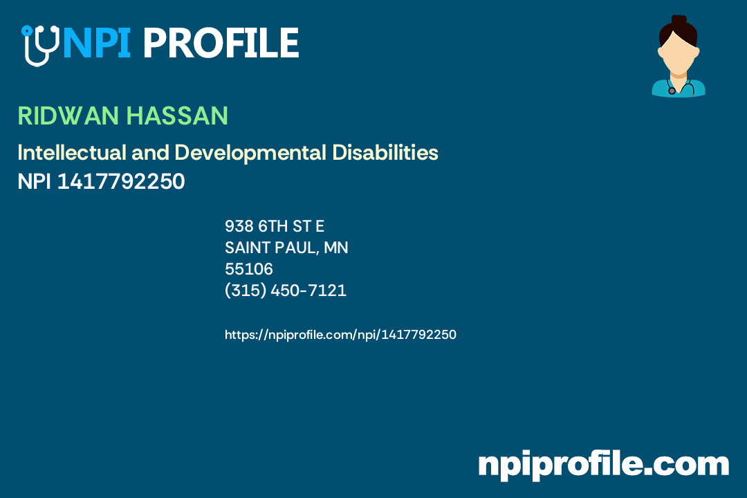 RIDWAN HASSAN - NPI 1417792250 - Psychologist in Saint Paul, MN
