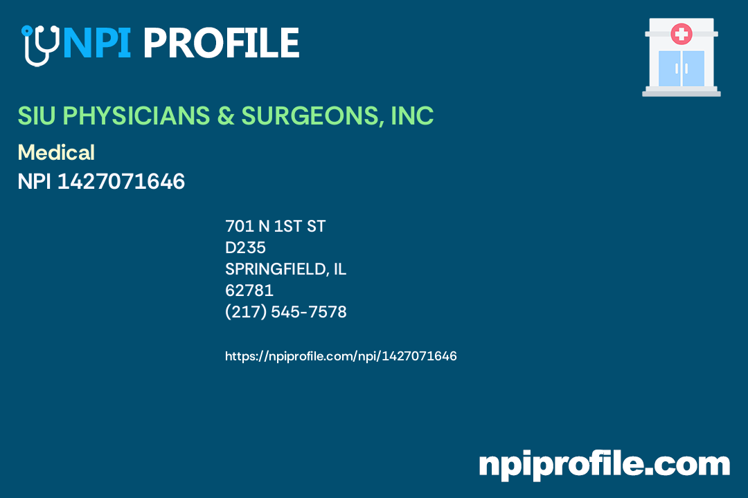 SIU PHYSICIANS & SURGEONS, INC - NPI 1427071646 - Physician Assistant ...