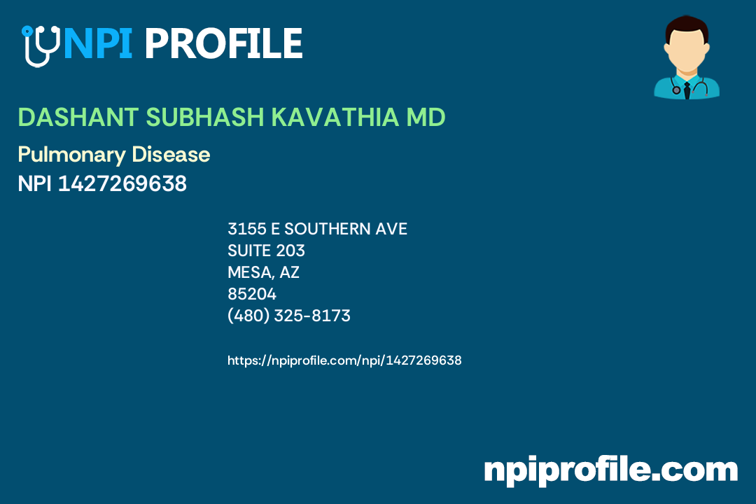 DASHANT SUBHASH KAVATHIA MD - NPI 1427269638 - Internal Medicine in ...