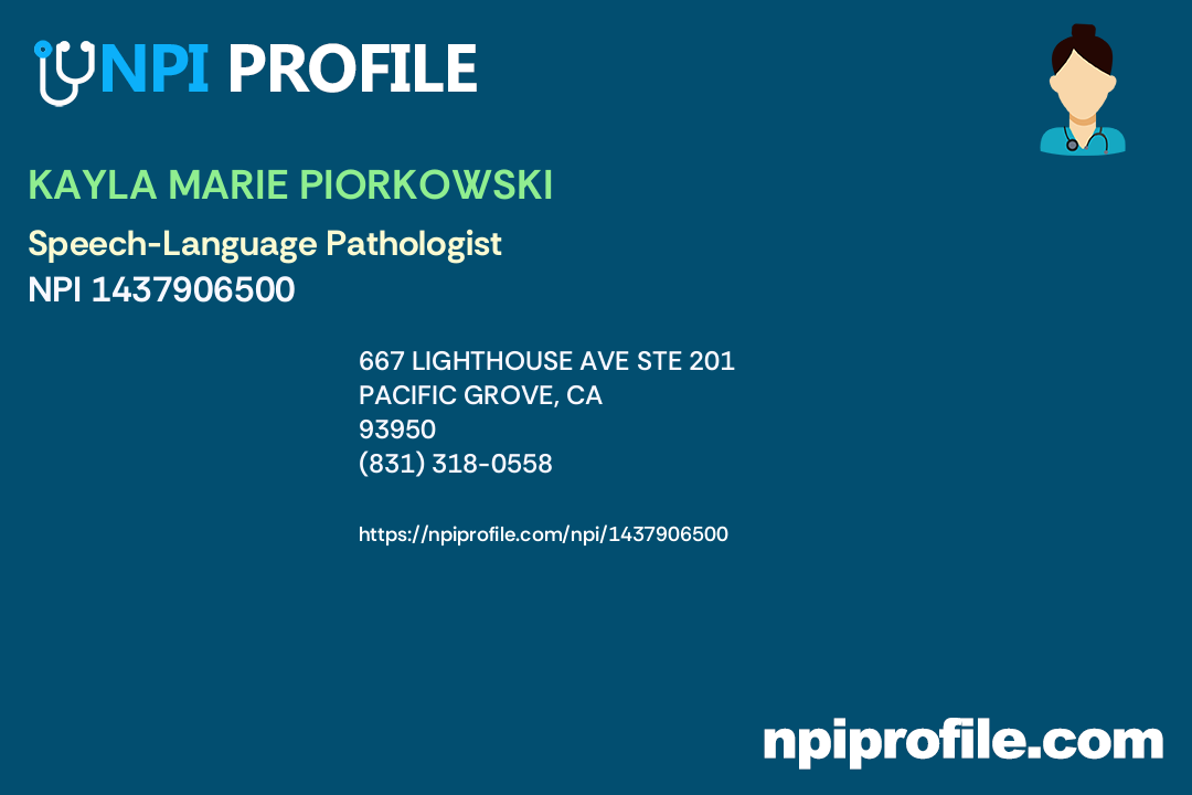 KAYLA MARIE PIORKOWSKI - Complete NPI Record 1437906500