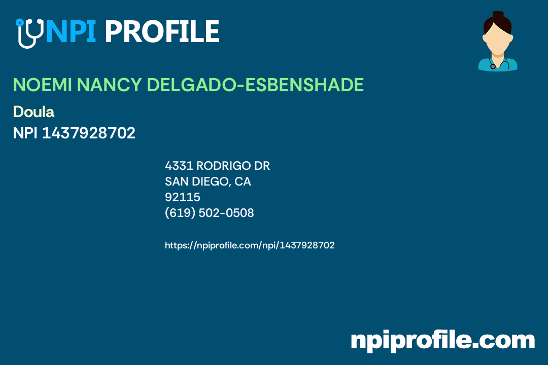 NOEMI NANCY DELGADO-ESBENSHADE - Complete NPI Record 1437928702