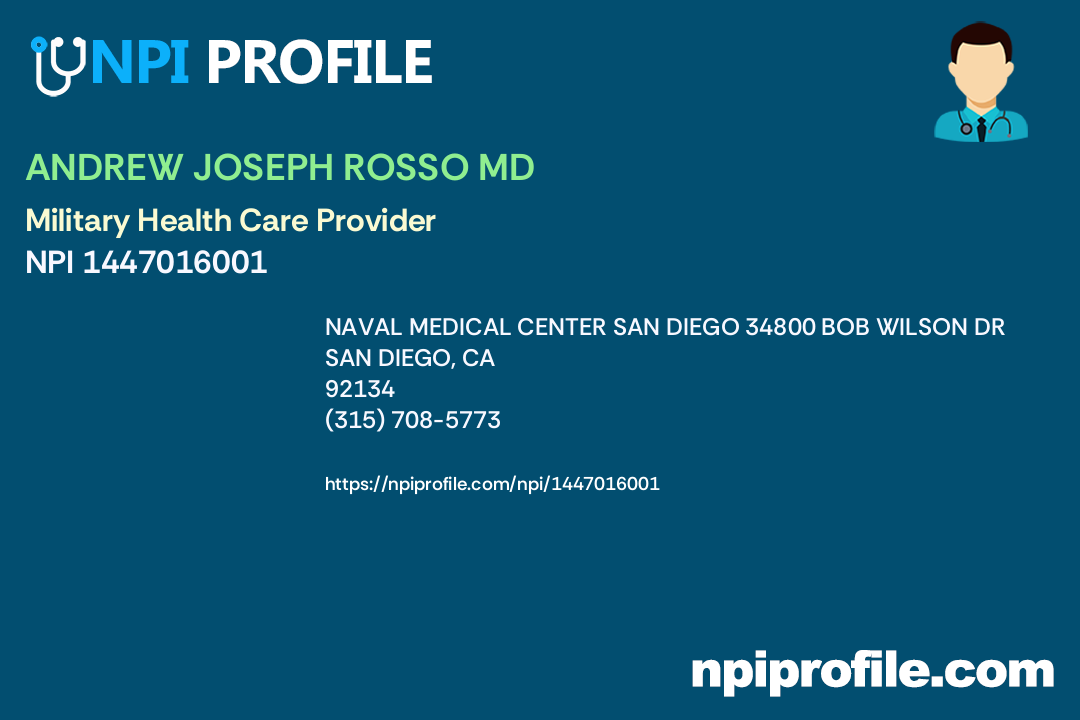 ANDREW JOSEPH ROSSO MD - NPI 1447016001 - General Practice in San Diego, CA
