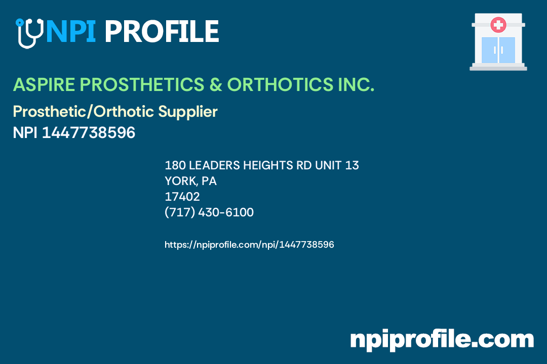 ASPIRE PROSTHETICS & ORTHOTICS INC. - Accepted Health Plans and ...
