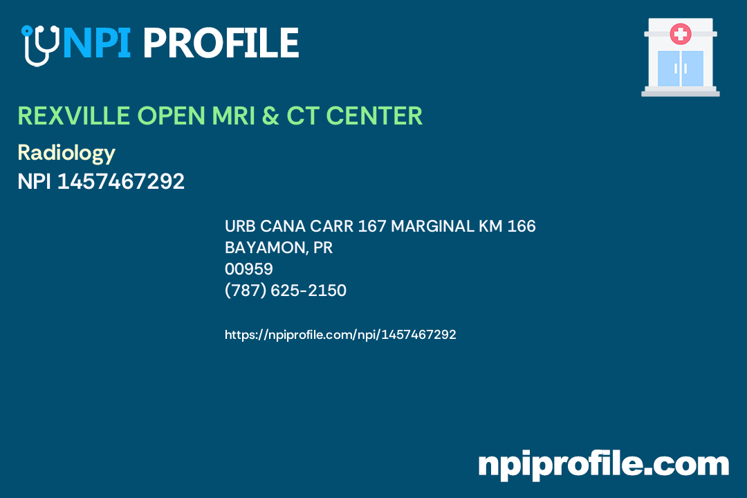 REXVILLE OPEN MRI & CT CENTER - NPI 1457467292 - Clinic/Center in ...