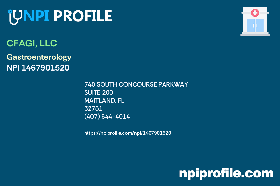 CFAGI, LLC - NPI 1467901520 - Internal Medicine in Maitland, FL