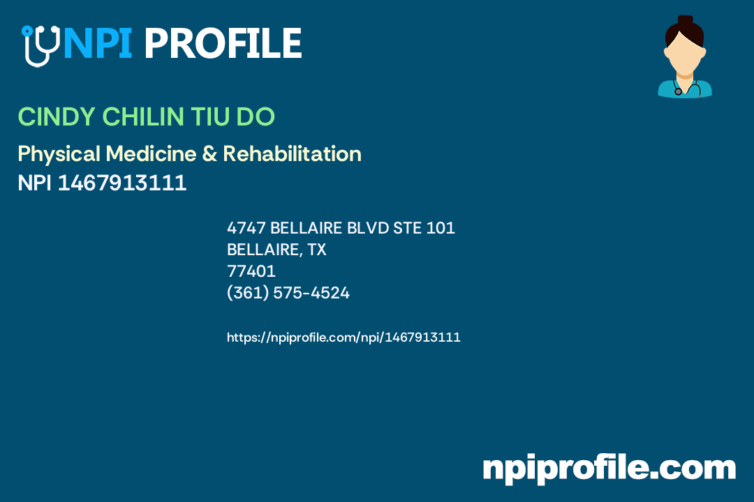 CINDY TIU DO - NPI 1467913111 - Physical Medicine & Rehabilitation in ...