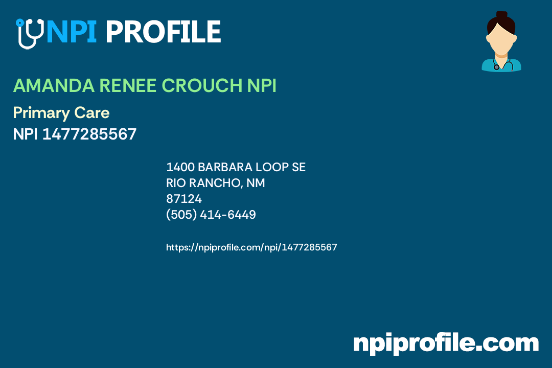 AMANDA RENEE CROUCH NPI - NPI 1477285567 - Nurse Practitioner in Rio ...