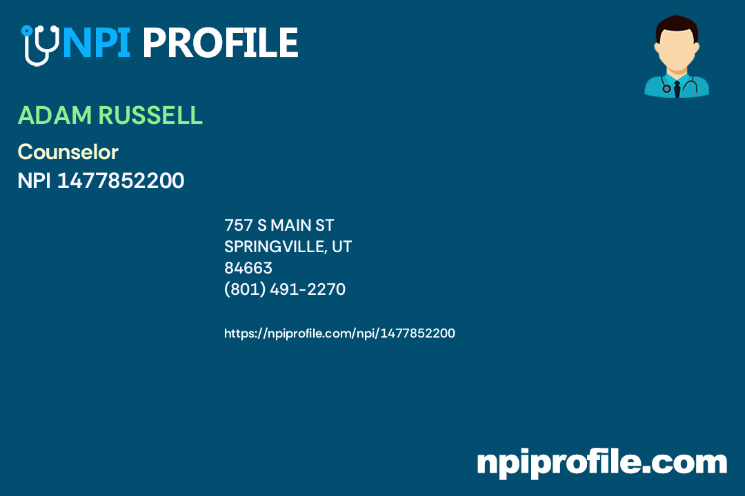 ADAM RUSSELL - Complete NPI Record 1477852200