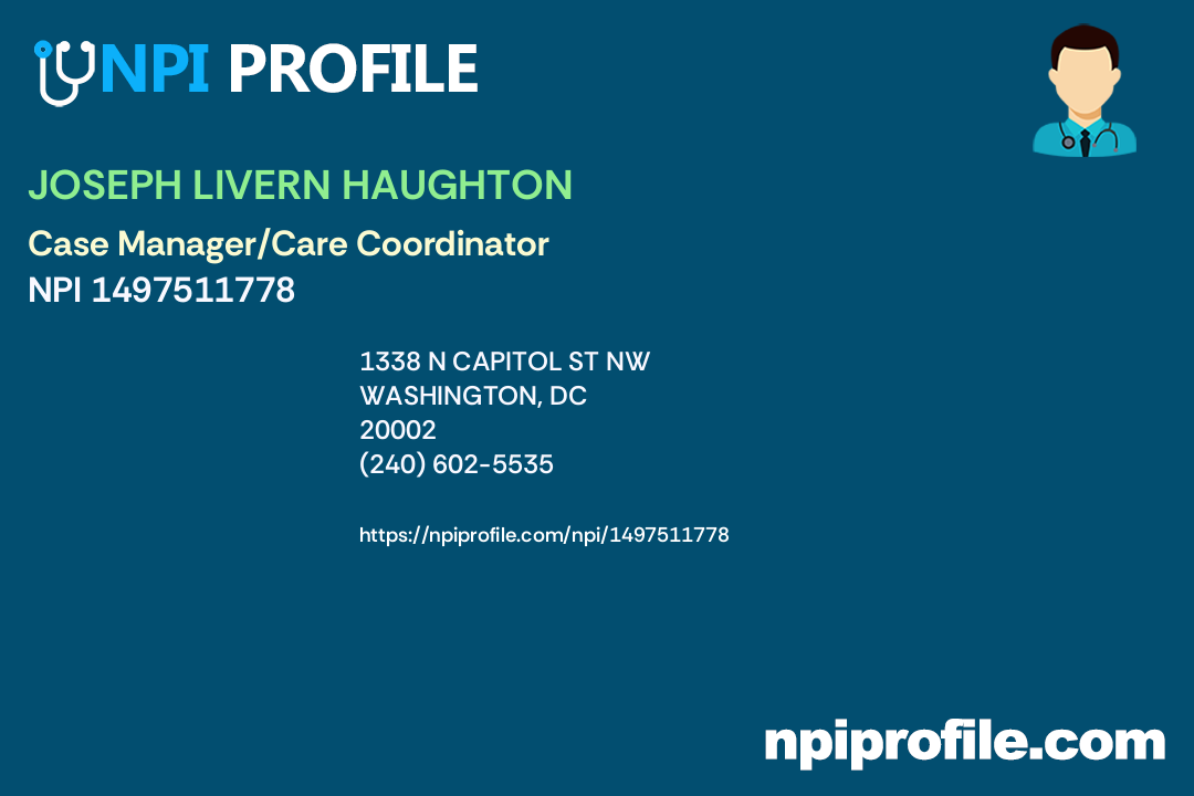 JOSEPH LIVERN HAUGHTON - Complete NPI Record 1497511778