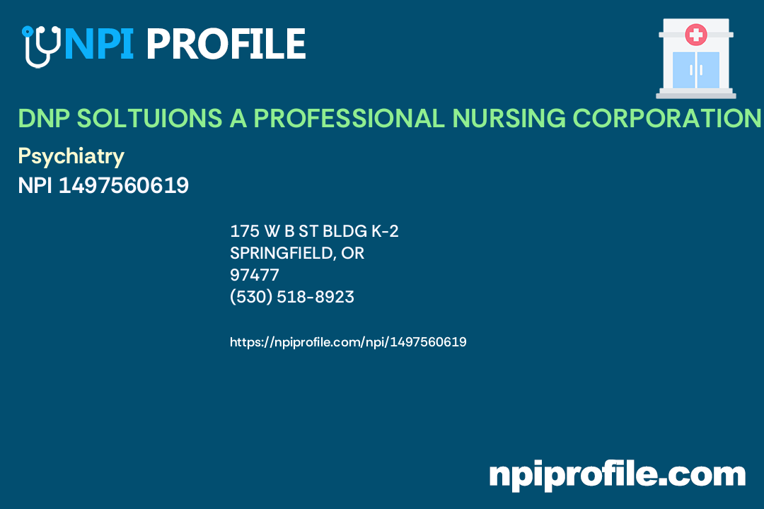 DNP SOLUTIONS A PROFESSIONAL NURSING CORPORATION - NPI 1497560619 ...