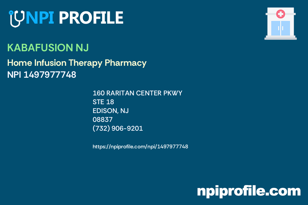 KABAFUSION NJ - NPI 1497977748 - Pharmacy in Edison, NJ