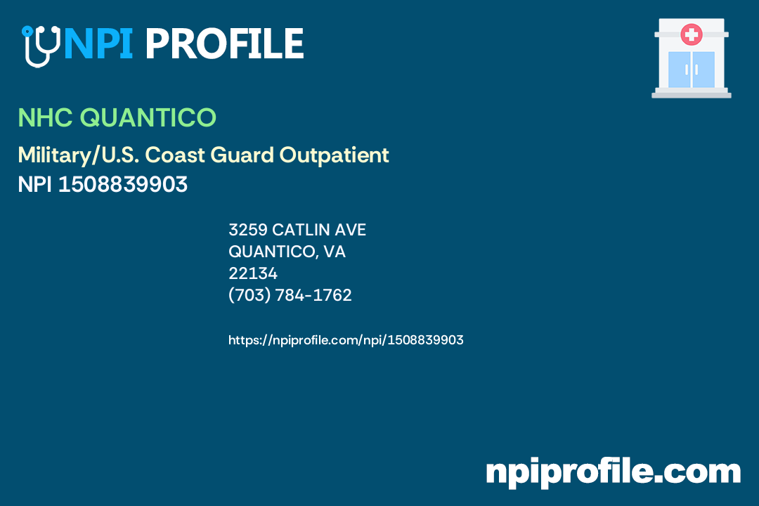 NHC QUANTICO - NPI 1508839903 - Clinic/Center in Quantico, VA
