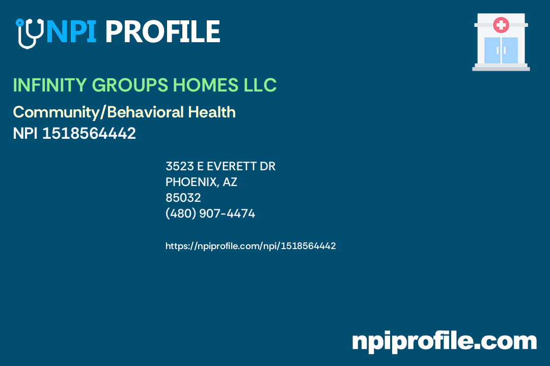 INFINITY GROUPS HOMES LLC - NPI 1518564442 - Community/Behavioral ...