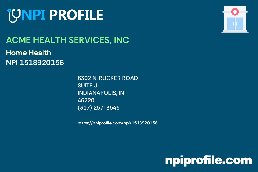 ACME HEALTH SERVICES, INC - NPI 1518920156 - Home Health in ...