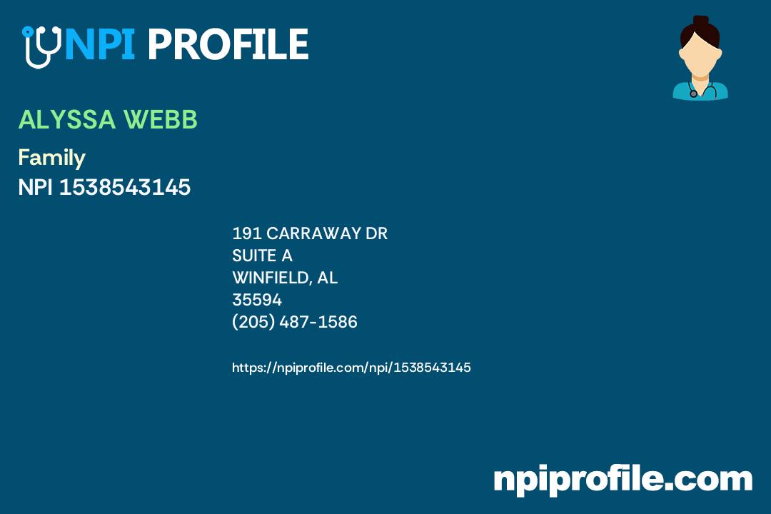 ALYSSA WEBB - NPI 1538543145 - Nurse Practitioner in Winfield, AL