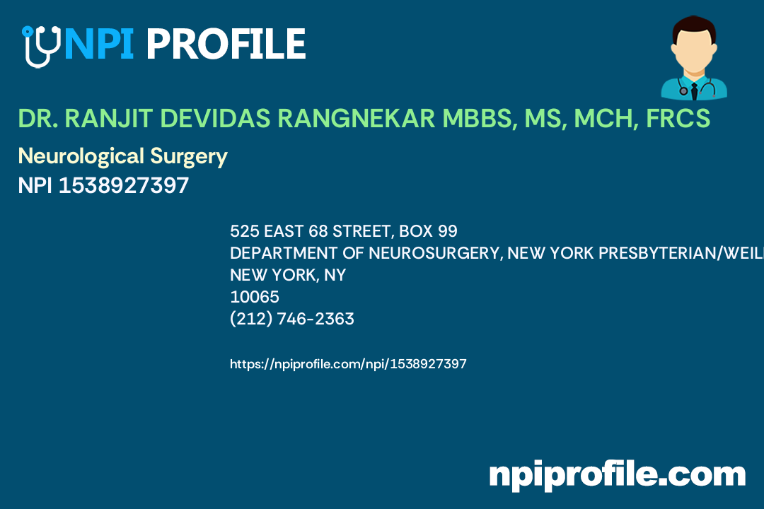 DR. RANJIT DEVIDAS RANGNEKAR MBBS, MS, MCH, FRCS - NPI 1538927397 ...