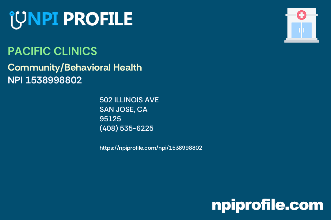 PACIFIC CLINICS - NPI 1538998802 - Community/Behavioral Health in San ...