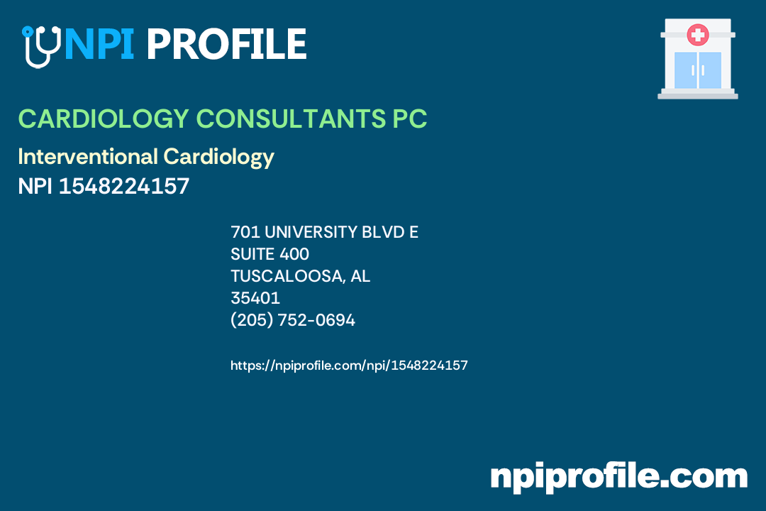 CARDIOLOGY CONSULTANTS PC - NPI 1548224157 - Internal Medicine in ...