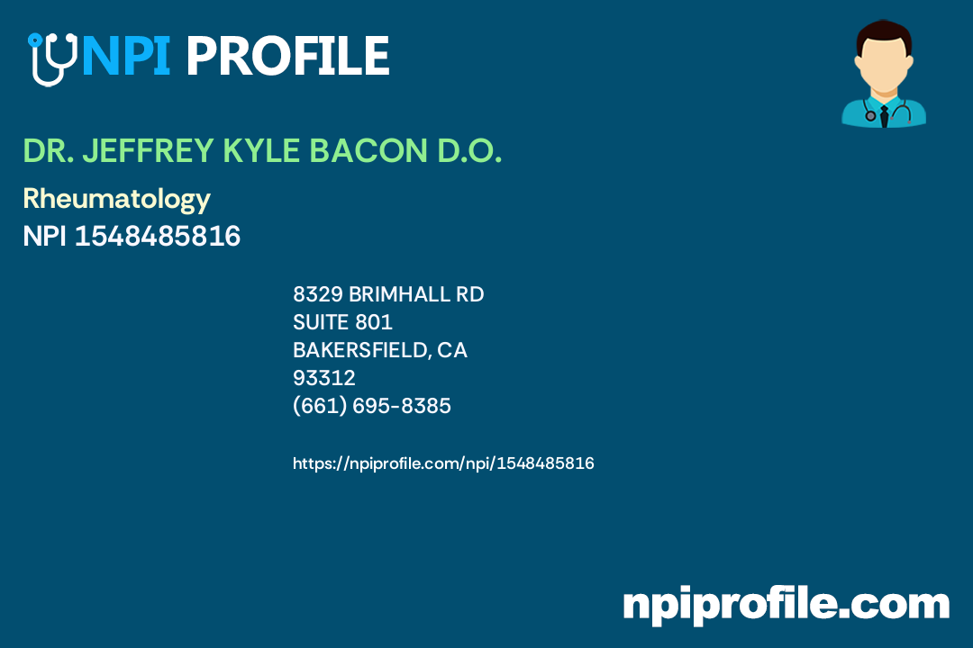 DR. JEFFREY KYLE BACON D.O. - NPI 1548485816 - Internal Medicine in ...