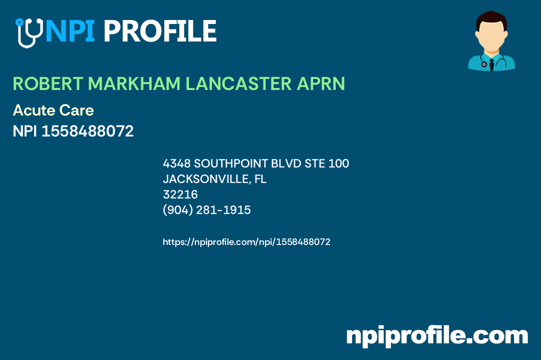 ROBERT MARKHAM LANCASTER APRN - Accepted Health Plans and Insurance ...