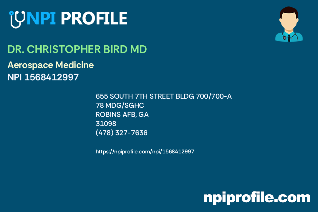 DR. CHRISTOPHER BIRD MD - NPI 1568412997 - Preventive Medicine in ...