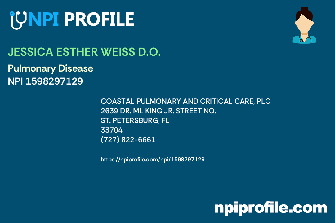 JESSICA ESTHER WEISS D.O. - NPI 1598297129 - Internal Medicine in St ...