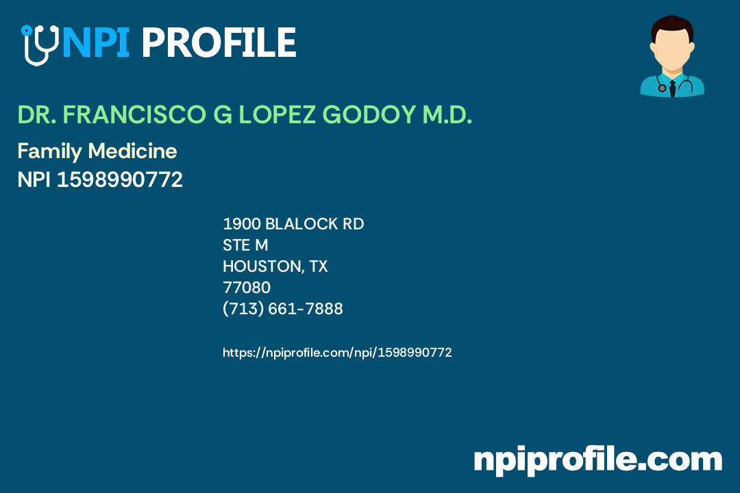 DR. FRANCISCO G LOPEZ GODOY M.D. - Complete NPI Record 1598990772