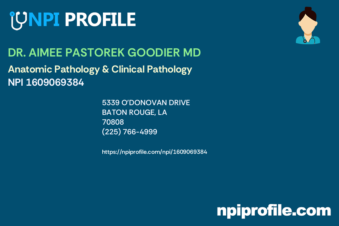 DR. AIMEE PASTOREK GOODIER MD - Accepted Health Plans and Insurance ...