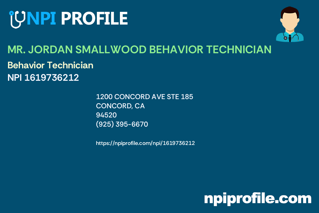 MR. JORDAN SMALLWOOD BEHAVIOR TECHNICIAN, NPI 1619736212 - Behavior ...