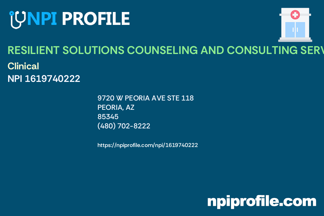 RESILIENT SOLUTIONS COUNSELING AND CONSULTING SERVICES LLC - NPI 1619740222 - Social Worker in ...