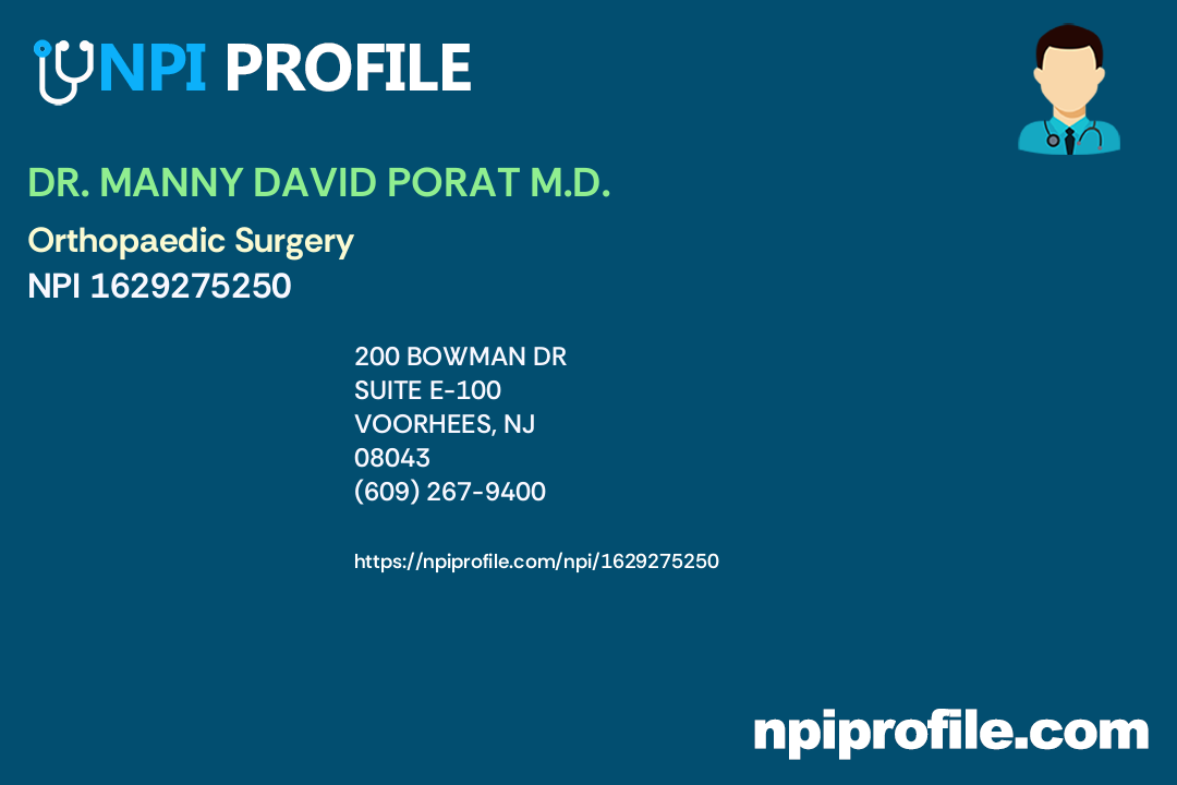 DR. MANNY DAVID PORAT M.D. - Prescription History