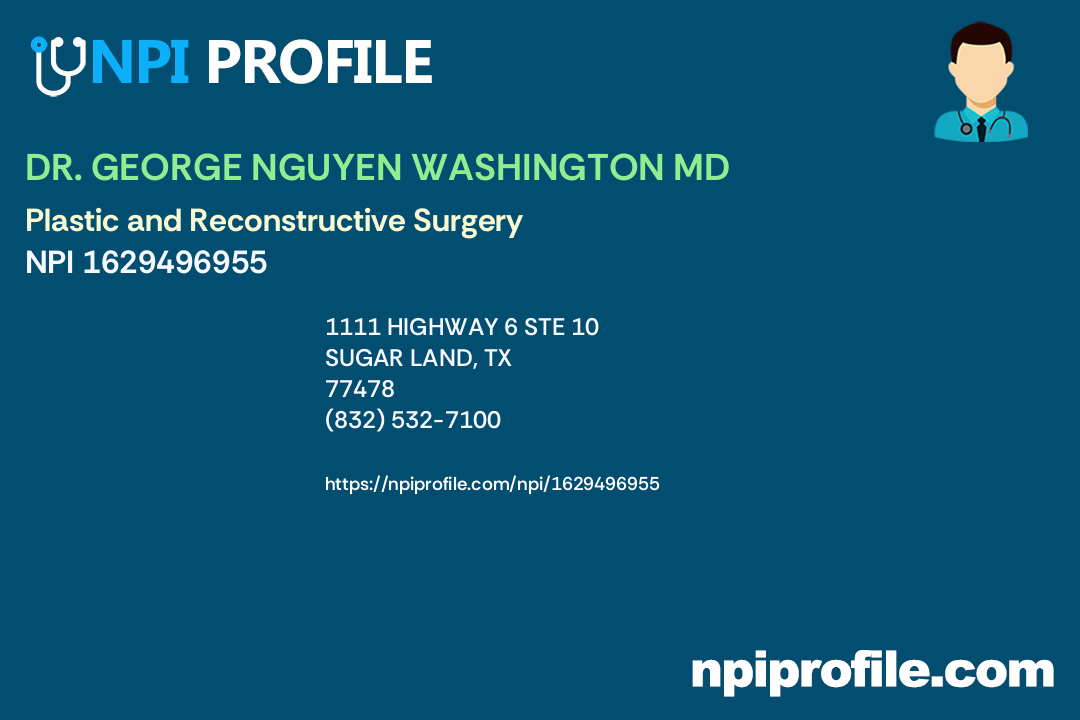 DR. GEORGE NGUYEN WASHINGTON MD - NPI 1629496955 - Surgery in Sugar ...