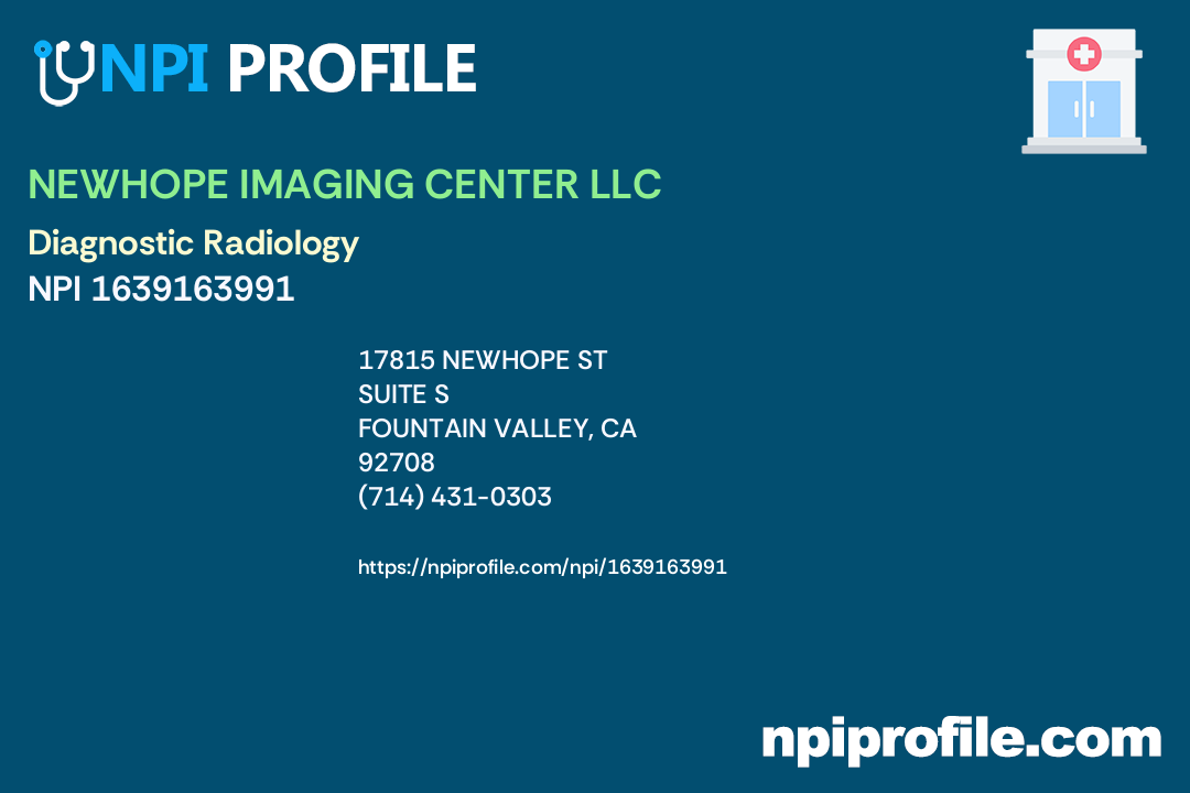 NEWHOPE IMAGING CENTER LLC - NPI 1639163991 - Radiology in Fountain ...