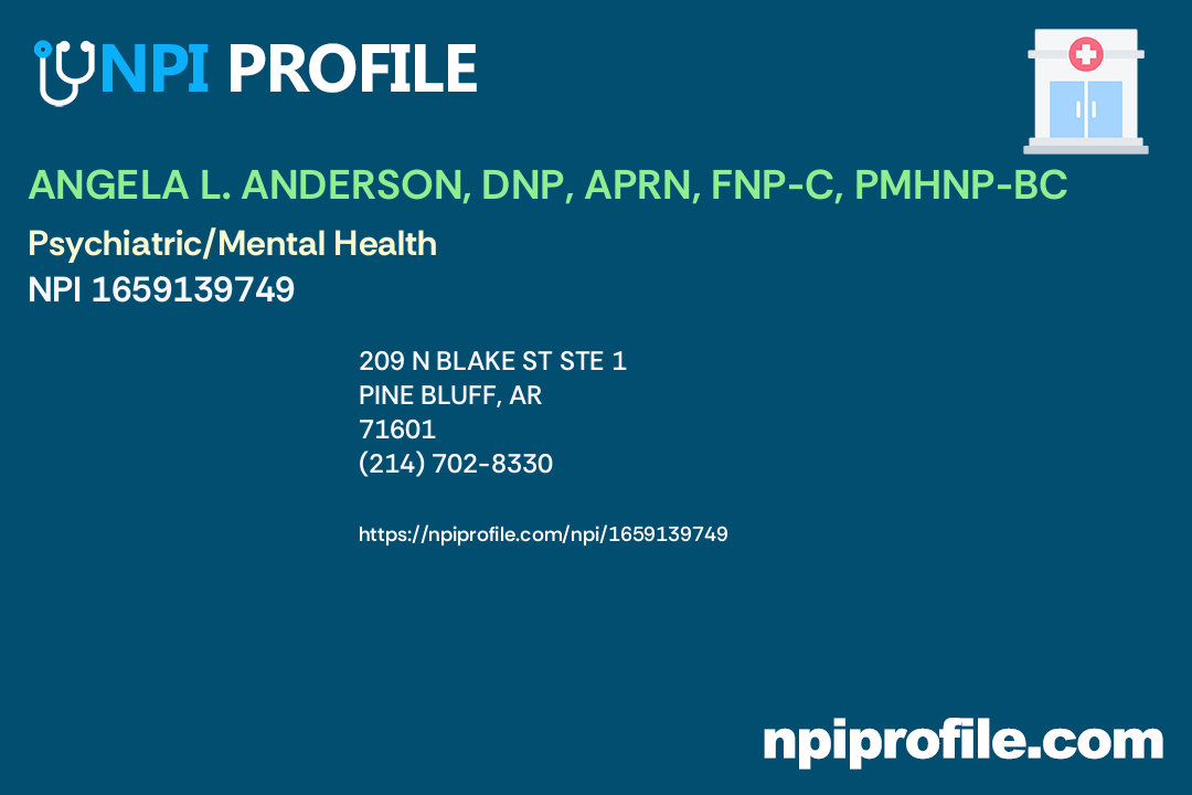 ANGELA L. ANDERSON, DNP, APRN, FNP-C, PMHNP-BC - NPI 1659139749 - Nurse Practitioner in Pine ...
