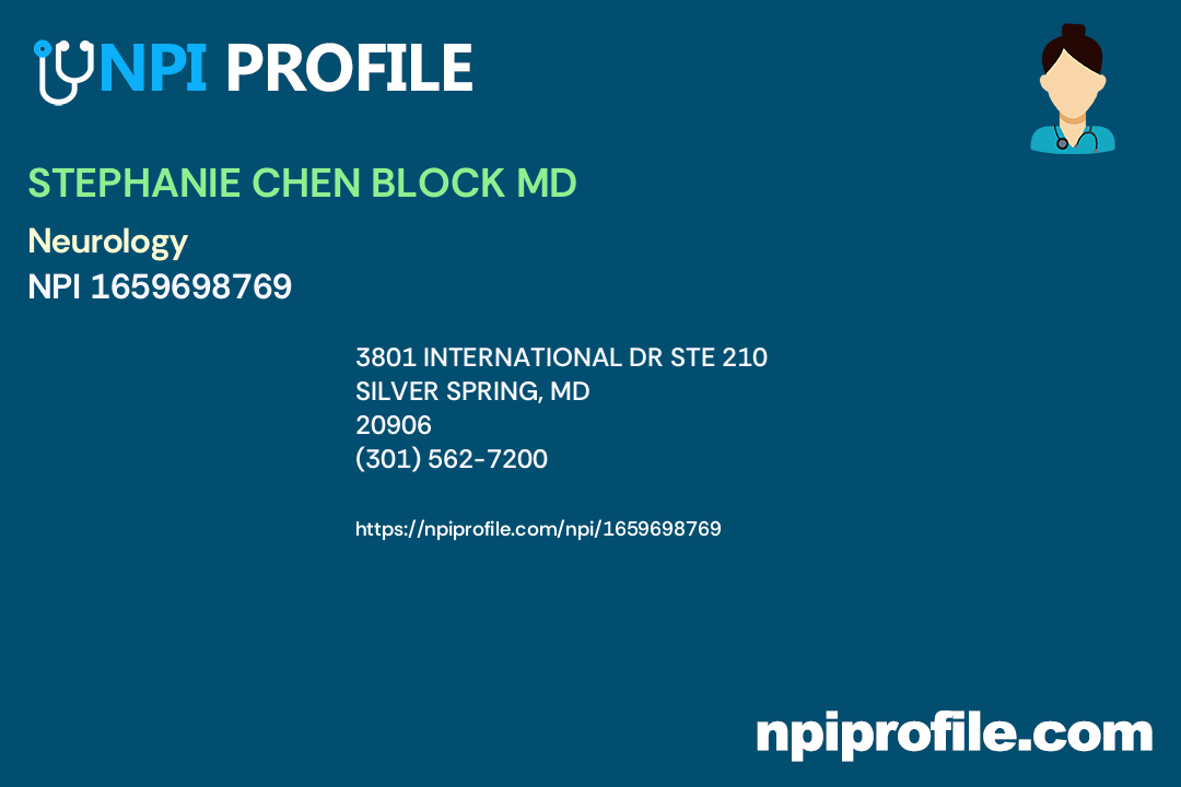 STEPHANIE CHEN BLOCK MD - NPI 1659698769 - Psychiatry & Neurology in ...