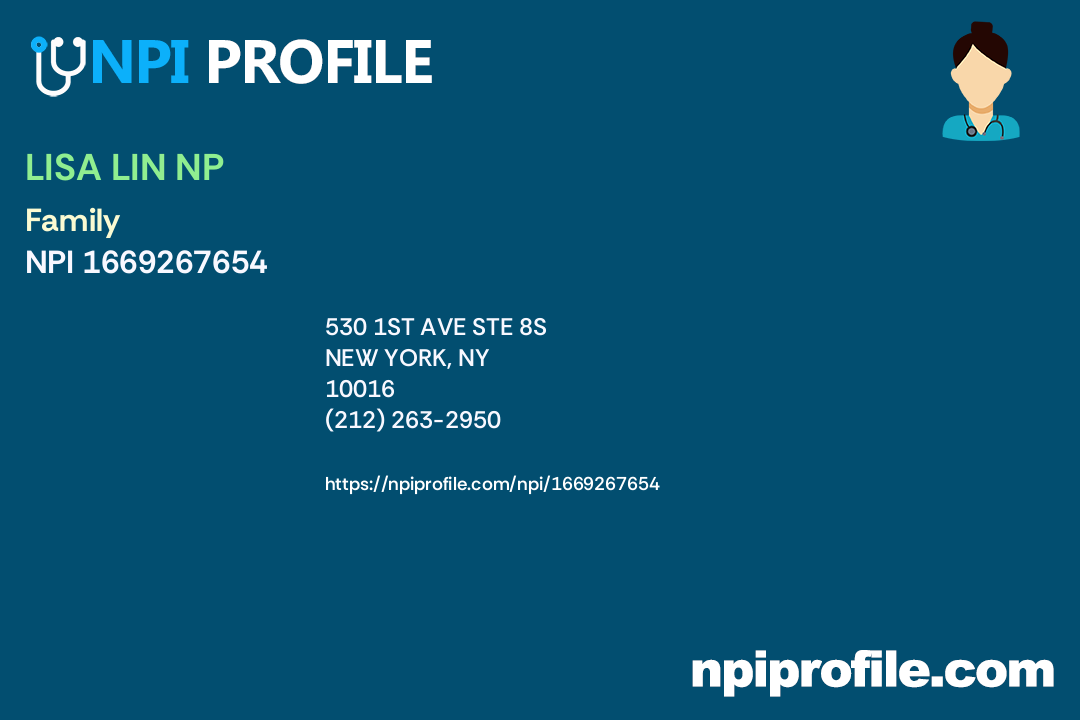 LISA LIN NP - NPI 1669267654 - Nurse Practitioner in New York, NY