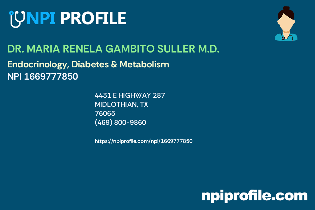 DR. MARIA RENELA GAMBITO SULLER M.D. - NPI 1669777850 - Internal ...
