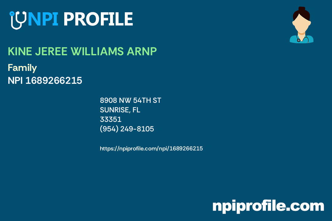 KINE JEREE WILLIAMS ARNP - Accepted Health Plans and Insurance Coverage