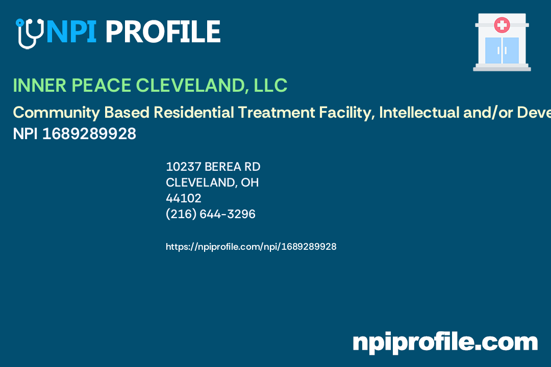 INNER PEACE CLEVELAND, LLC - NPI 1689289928 - Community Based ...