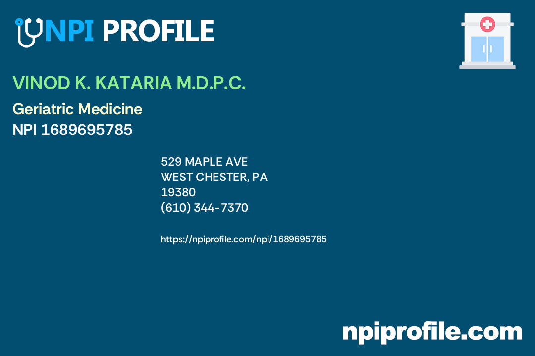VINOD K. KATARIA M.D.P.C. - NPI 1689695785 - Internal Medicine in West ...