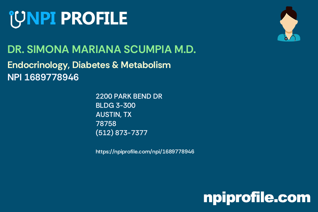 DR. SIMONA MARIANA SCUMPIA M.D. - NPI 1689778946 - Internal Medicine in ...
