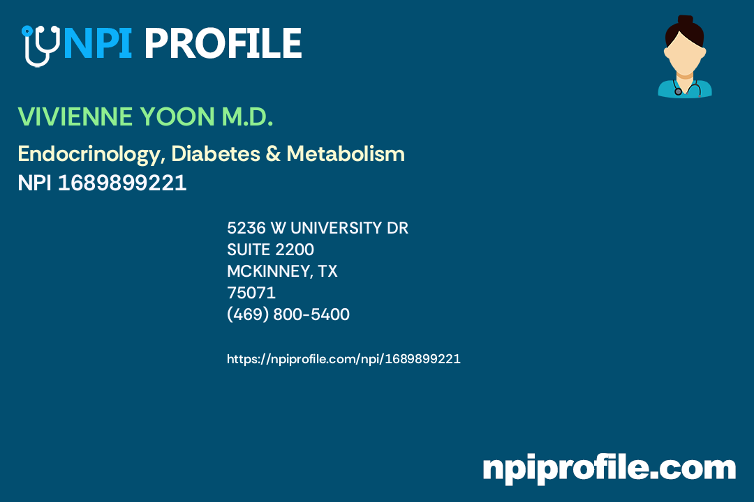 VIVIENNE YOON M.D. - NPI 1689899221 - Internal Medicine in Mckinney, TX