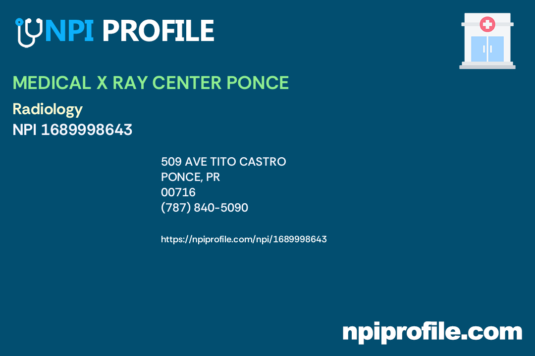 MEDICAL X RAY CENTER PONCE - NPI 1689998643 - Clinic/Center in Ponce, PR