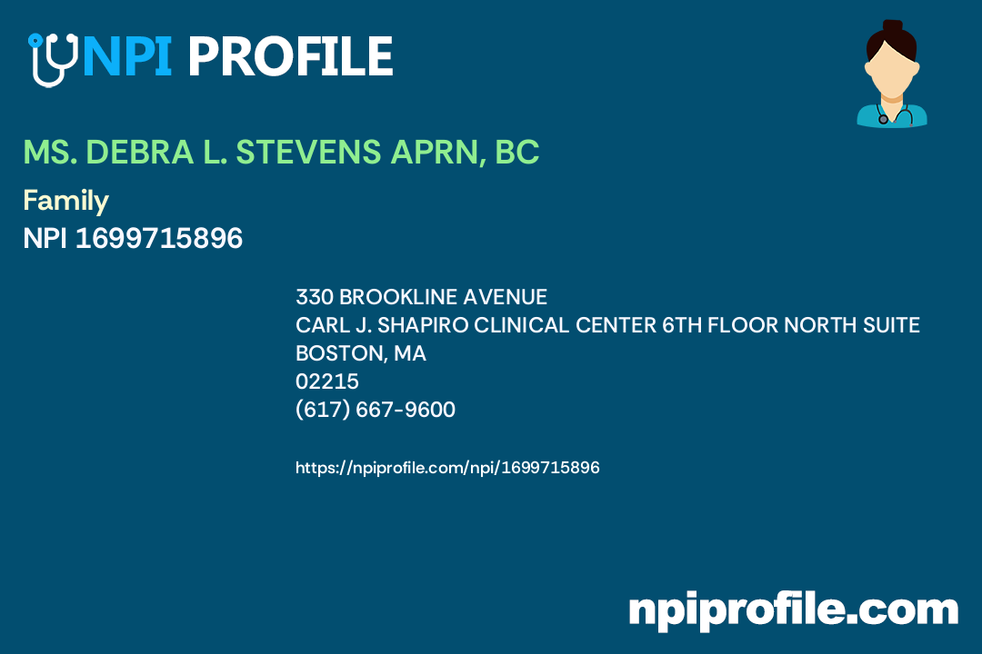 MS. DEBRA L. STEVENS APRN, BC - NPI 1699715896 - Nurse Practitioner in ...