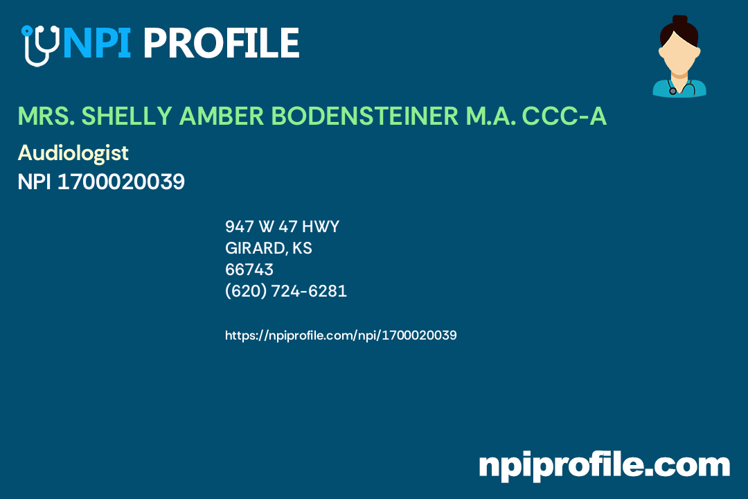 MRS. SHELLY AMBER BODENSTEINER M.A. CCC-A - Accepted Health Plans and ...