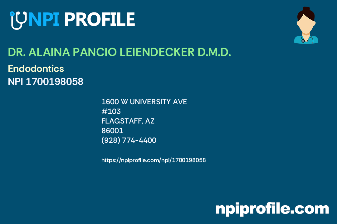 DR. ALAINA PANCIO LEIENDECKER D.M.D. - Accepted Health Plans and ...
