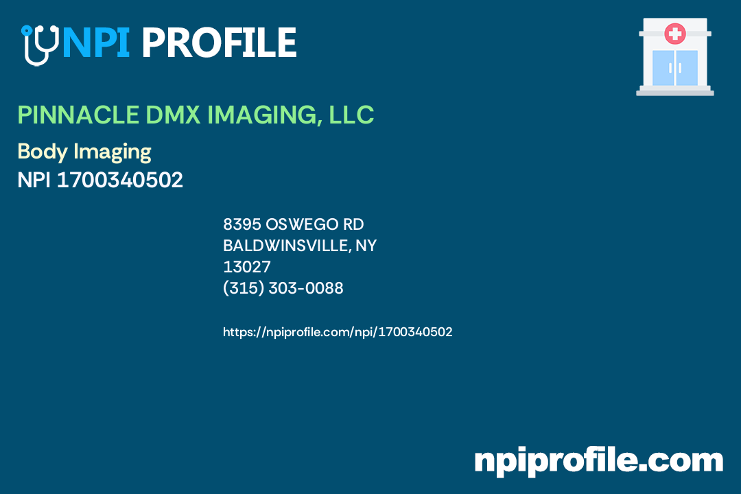 PINNACLE DMX IMAGING, LLC - NPI 1700340502 - Radiology in Baldwinsville, NY