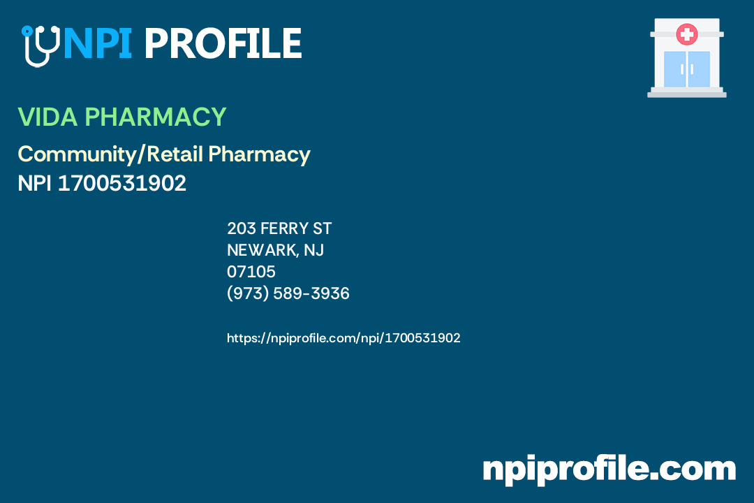 VIDA PHARMACY - Complete NPI Record 1700531902