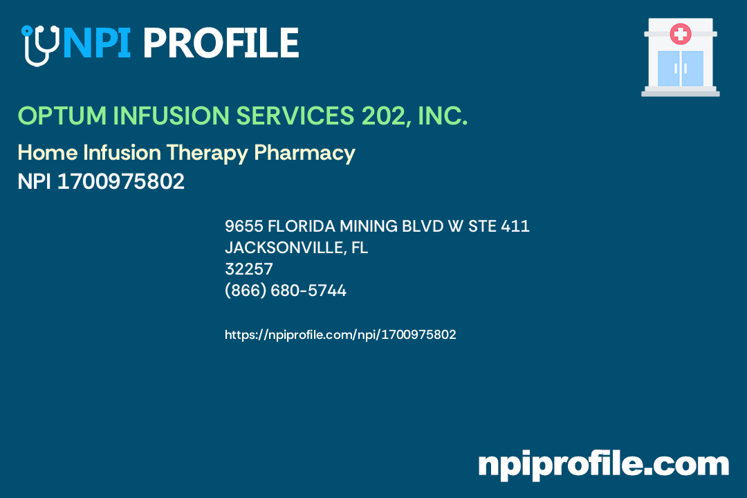 OPTUM INFUSION SERVICES 202, INC. - NPI 1700975802 - Pharmacy in ...